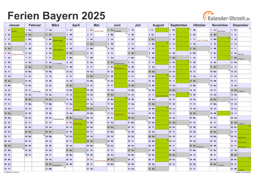 Osterferien Bayern 2025 Kalender - Kalender 2025